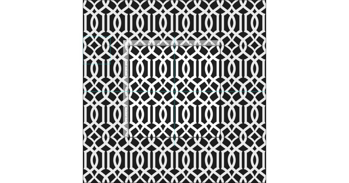 Chic Black and White Trellis Lattice Pattern Fabric | Zazzle