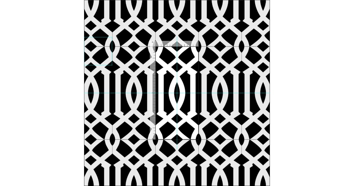 Chic Black and White Trellis Lattice Pattern Fabric | Zazzle