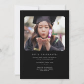 Chic Black Gold Script Arch Graduation Photo Announcement | Zazzle