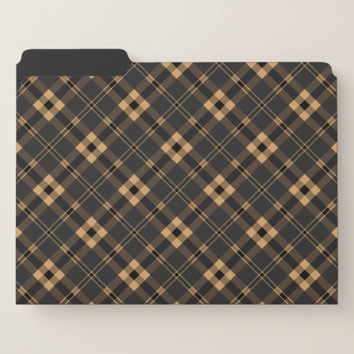 Chic Black Gold Tartan Modern Plaid Pattern File Folder | Zazzle