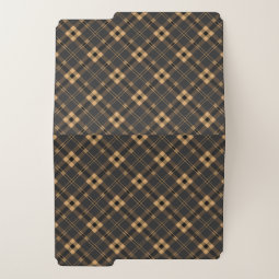 Chic Black Gold Tartan Modern Plaid Pattern File Folder | Zazzle