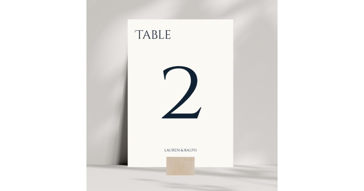 Chic Black & Ivory Table Number | Zazzle