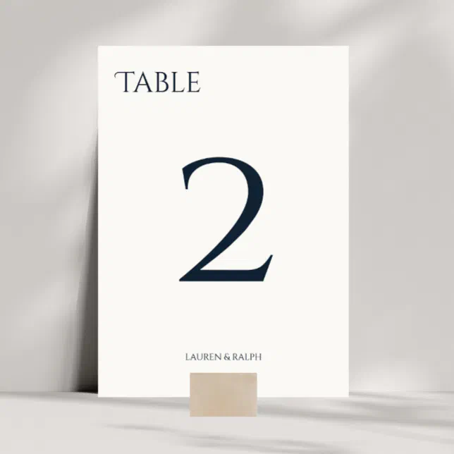 Chic Black & Ivory Table Number | Zazzle
