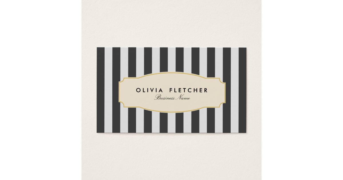 Chic Black Stripes Business Cards Zazzle