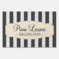 Chic Black Stripes Custom Piano Lessons Sign | Zazzle