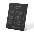 Chic Black Typography Business Services Price List Pedestal Sign | Zazzle