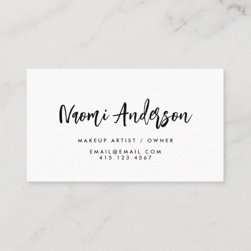 Chic Black & White Modern Calligraphy Script Business Card | Zazzle