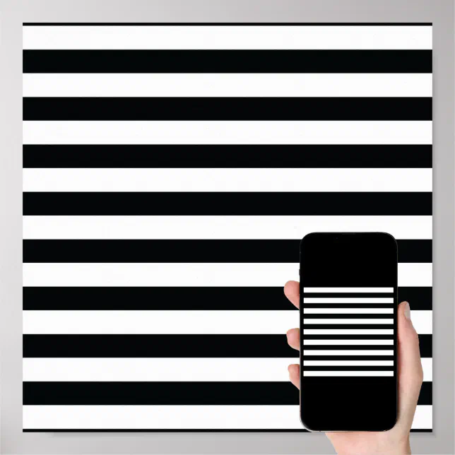 Chic Black & White Stripes Poster | Zazzle