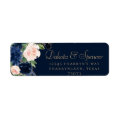 Blue Hydrangea Flowers Navy Blue Modern Wedding Label | Zazzle