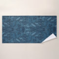 Chic Blue Art Nouveau Iris Botanical Pattern Bath Towel Set | Zazzle