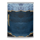 Chic Blue Gold Glitter Agate Custom Monogram Lamp Shade | Zazzle