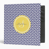 Chic blue greek key geometric patterns monogram binder | Zazzle