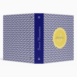 Chic blue greek key geometric patterns monogram binder | Zazzle