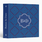Chic blue greek key geometric patterns monogram binder | Zazzle.com