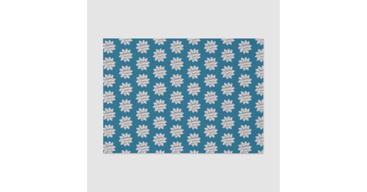 Chic Blue Silver Bows Christmas Tissue Paper | Zazzle