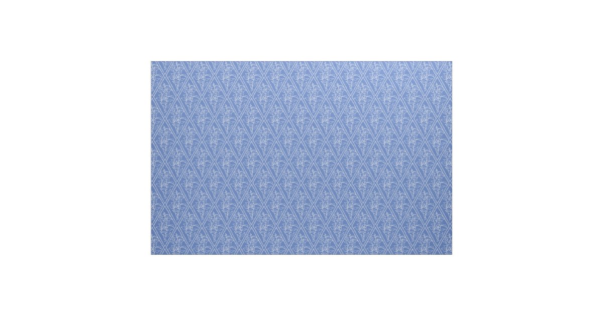 Chic Blue Vintage Periwinkle Floral Pattern Fabric | Zazzle