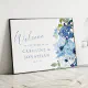 Chic Blue Watercolor Floral Custom Wedding Welcome Poster | Zazzle