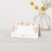 Chic Blush Pink Floral Butterflies Guest Name Plac Place Card | Zazzle