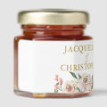 Chic Blush Pink Gold Floral Wedding Personalized Honey Jar Favors | Zazzle