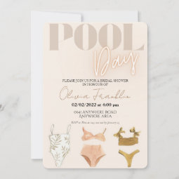 Chic boho bridal shower pool party invitation | Zazzle