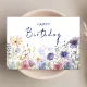 Chic Boho Navy Wildflower Theme Happy Birthday Card | Zazzle