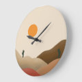 Chic Boho Terracotta Desert Cactus Large Clock | Zazzle