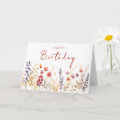 Chic Boho Wildflower Theme Happy Birthday Script Card | Zazzle