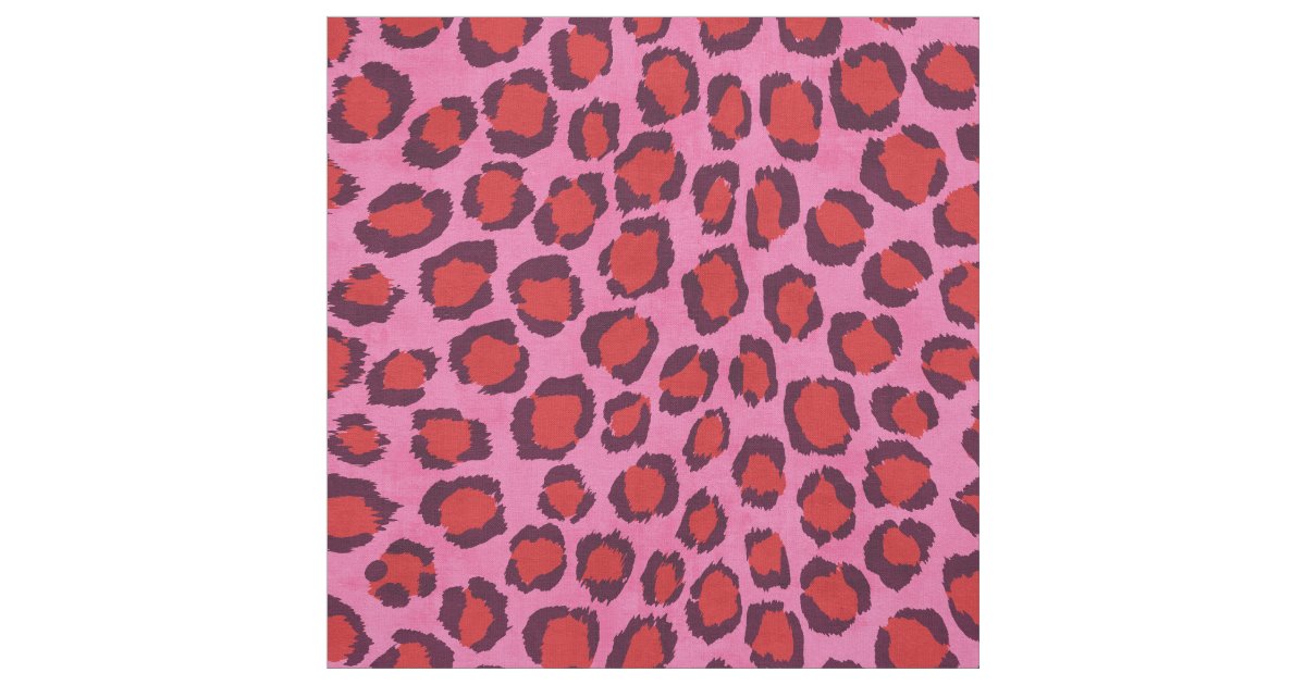 Chic bold colorful pink cheetah print pattern fabric | Zazzle