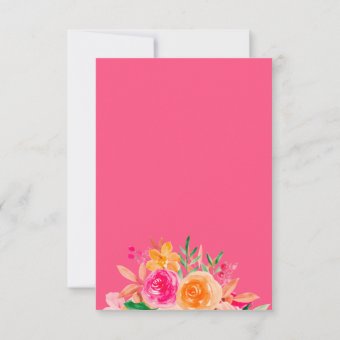 Chic Bold fall floral watercolor bridal shower Thank You Card | Zazzle