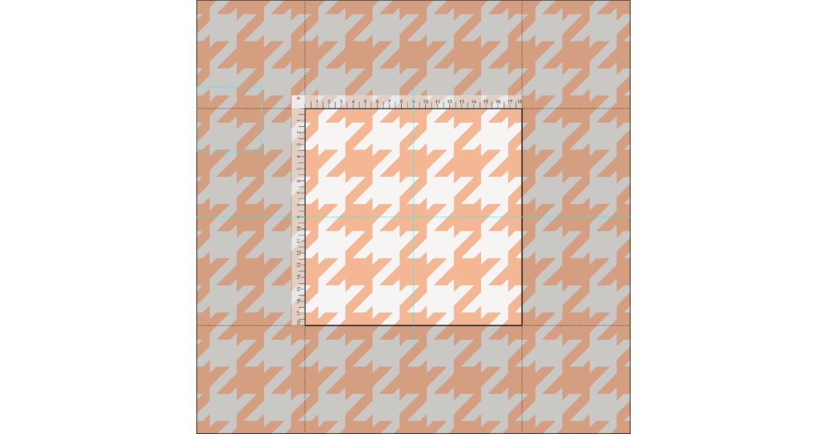 Chic bold pastel orange houndstooth pattern fabric | Zazzle