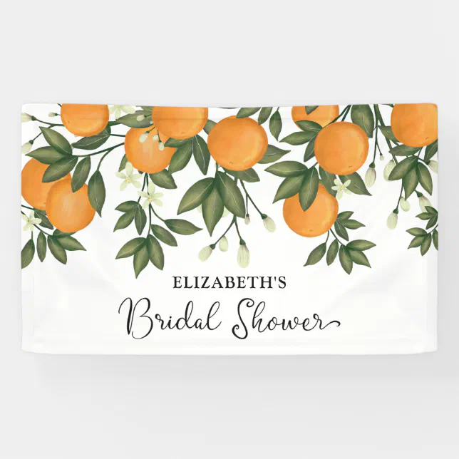 Chic Botanical Citrus Summer Bridal Shower Welcome Banner | Zazzle