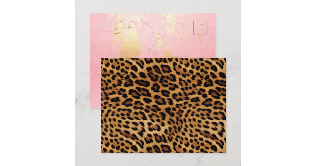 Chic Brown Leopard Print Postcard | Zazzle