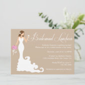 Chic Brown Modern Bride Posh Bridesmaid Luncheon Invitation | Zazzle