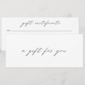 Chic Calligraphy Elegant Business Gift Certificate | Zazzle