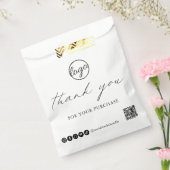 Chic Calligraphy Elegant Logo Thank You Business Favor Bag | Zazzle