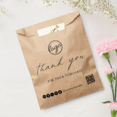 Chic Calligraphy Logo Rustic Thank You Business Favor Bag | Zazzle