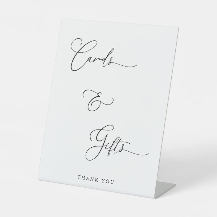 Chic Calligraphy Script Cards Gifts Thanks Wedding Pedestal Sign ...