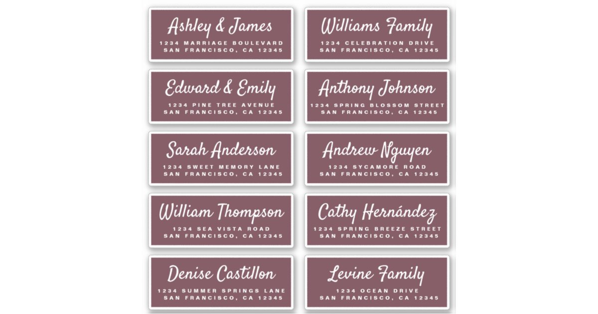 Chic Calligraphy Wedding Guest Address Labels | Zazzle