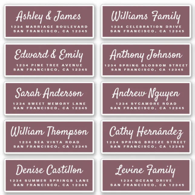 Chic Calligraphy Wedding Guest Address Labels | Zazzle