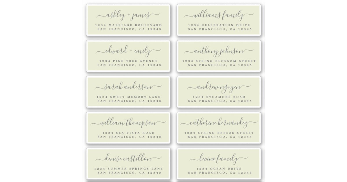 Chic Calligraphy Wedding Guest Address Labels Zazzle Chic Calligraphy Wedding Guest Address Labels Zazzle