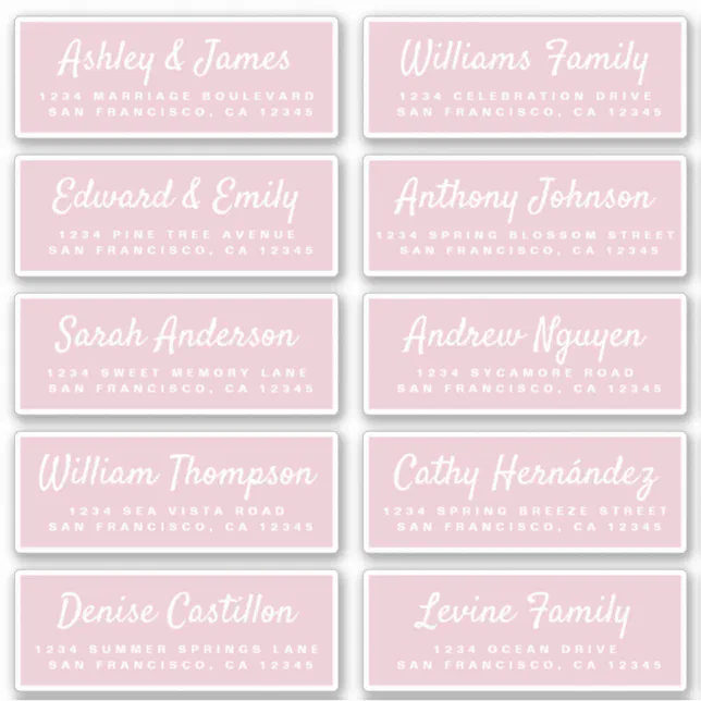 Chic Calligraphy Wedding Guest Address Labels | Zazzle