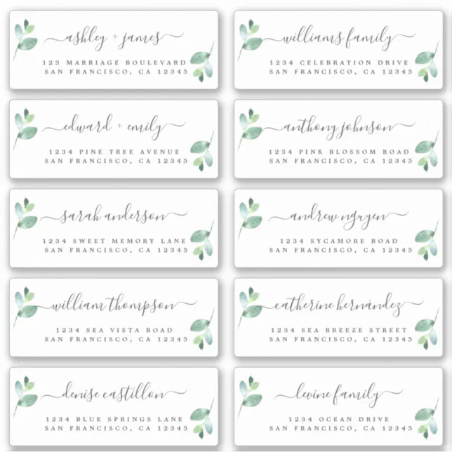 Chic Calligraphy Wedding Guest Address Labels | Zazzle