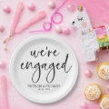 Chic Calligraphy We're Engaged Engagement Party Paper Plates | Zazzle