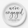 Chic Calligraphy We're Engaged Engagement Party Paper Plates | Zazzle