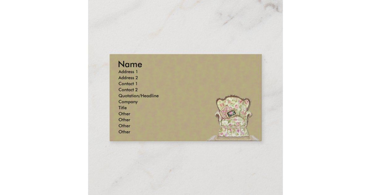 Chic Chair Business Card | Zazzle