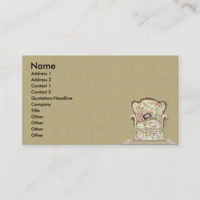 Chic Chair Business Card | Zazzle