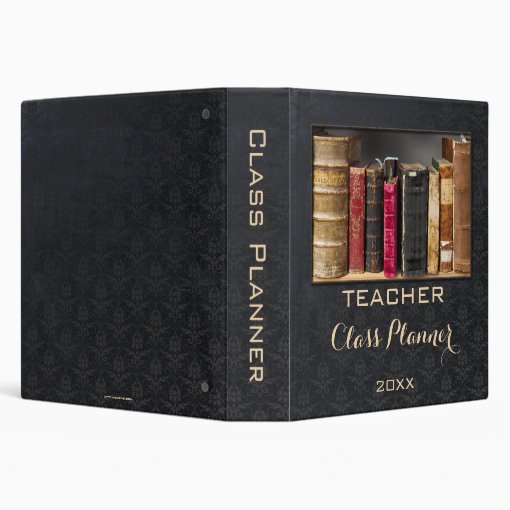 Chic Chalkboard Damask Custom Photo Teacher Binder | Zazzle