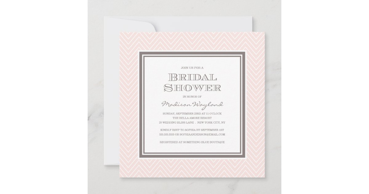 CHIC CHEVRON | BRIDAL SHOWER INVITATION | Zazzle