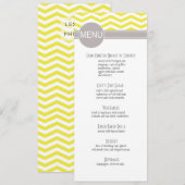Chic Chevron Dinner Menu | yellow | Zazzle