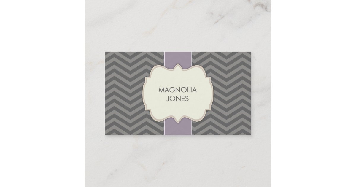 Chic Chevron Vintage Professional Business Card | Zazzle